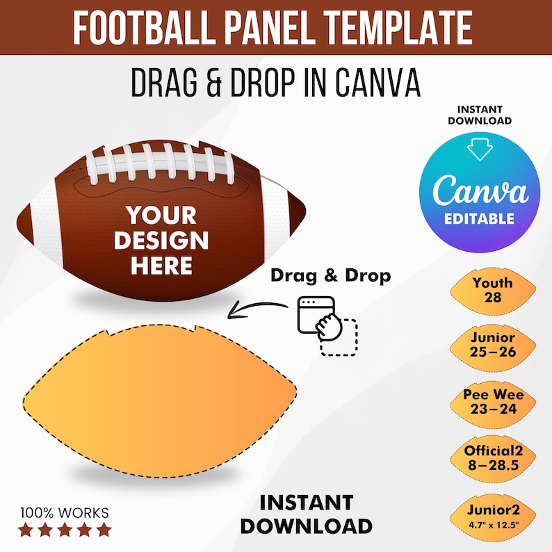 Football Panel Template, Custom Photo Football Wrap, Football Ball ...