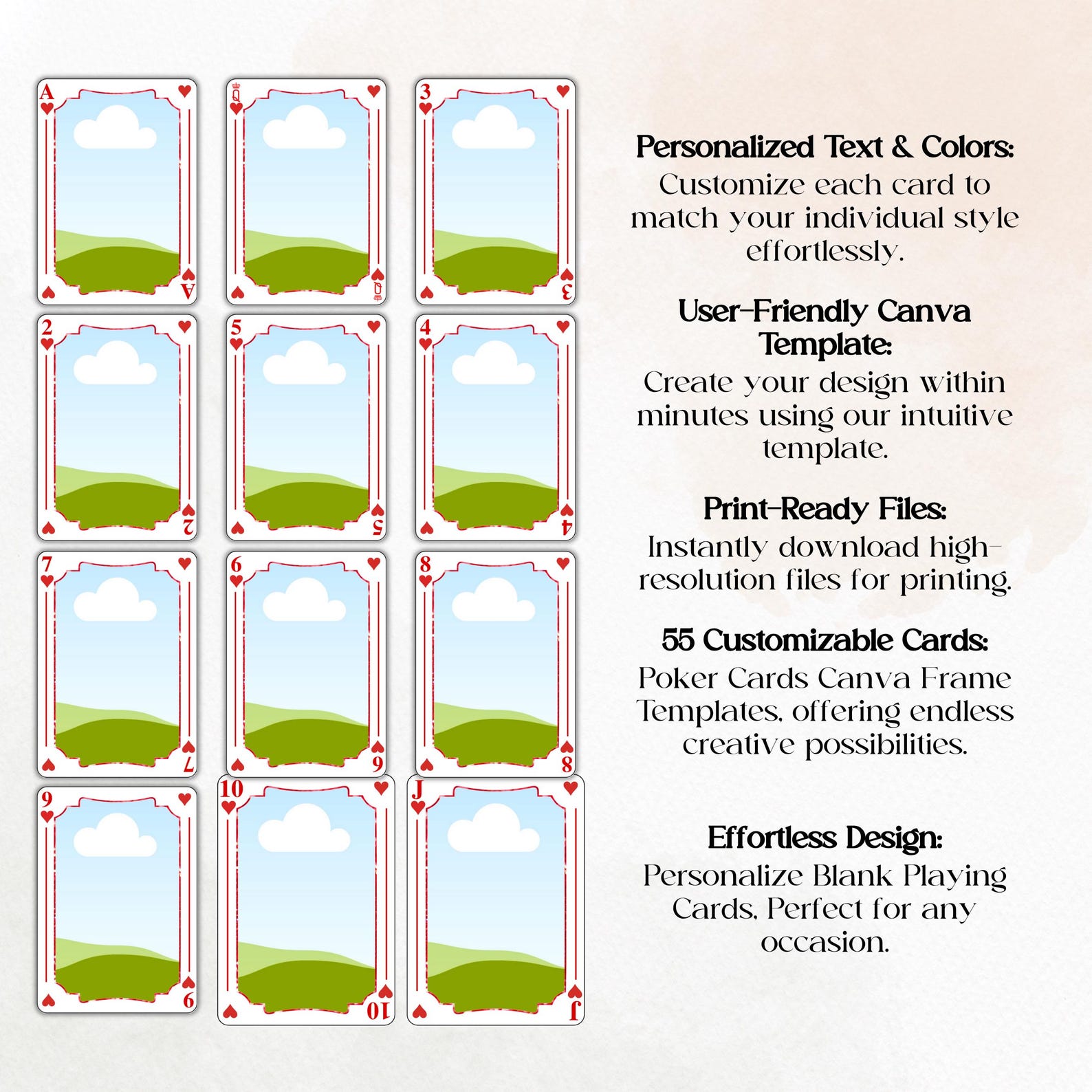 DIY Playing Card Templates, Printable Poker Cards, Blank Playing Cards ...