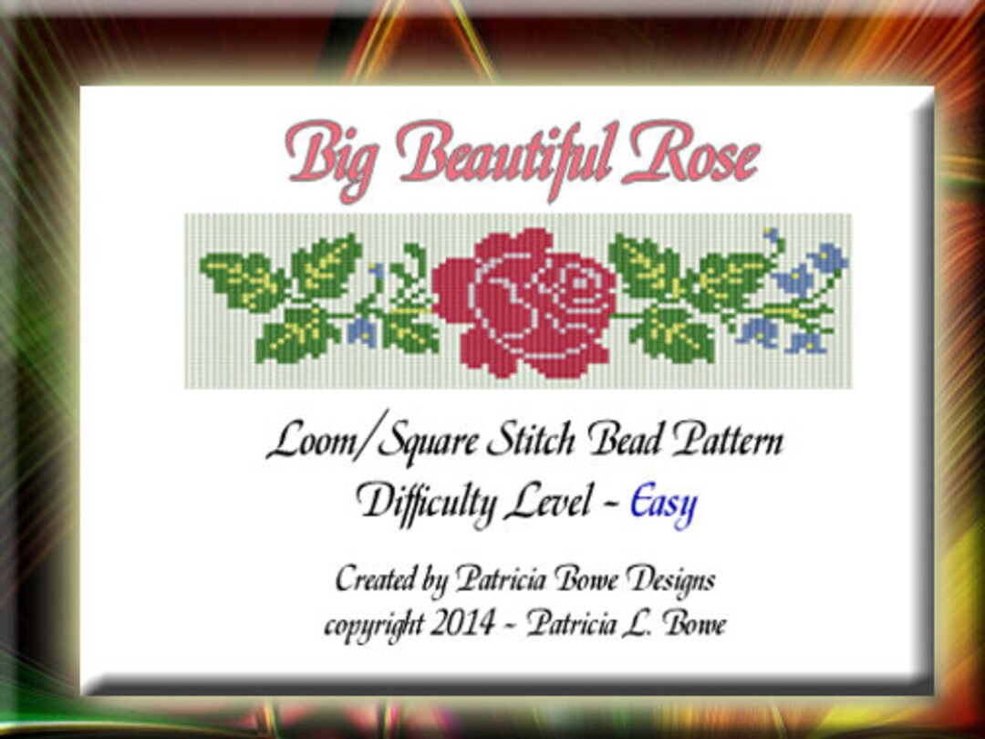 Bead Loom Pattern, Bracelet Pattern, Loom Pattern, Rose Beaded Pattern ...
