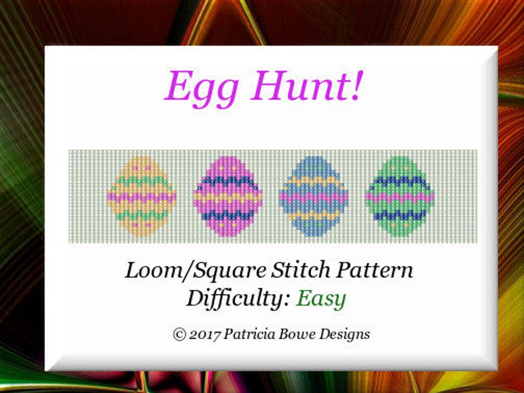 Bead Loom Pattern, Easter Egg Beaded Bracelet Pattern, Loom Pattern ...