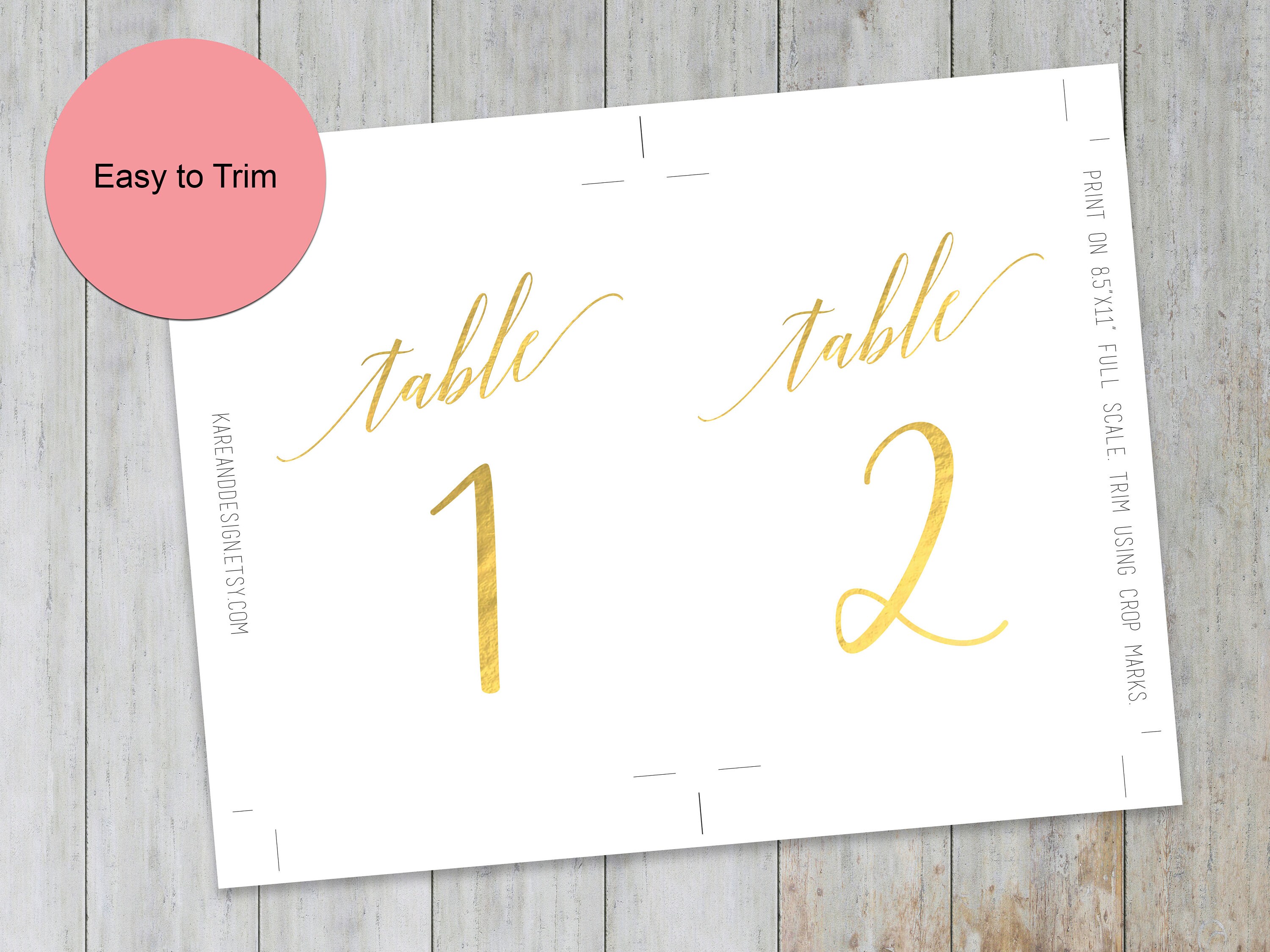 Wedding Table Numbers Gold Foil Table Numbers Script Table | Etsy