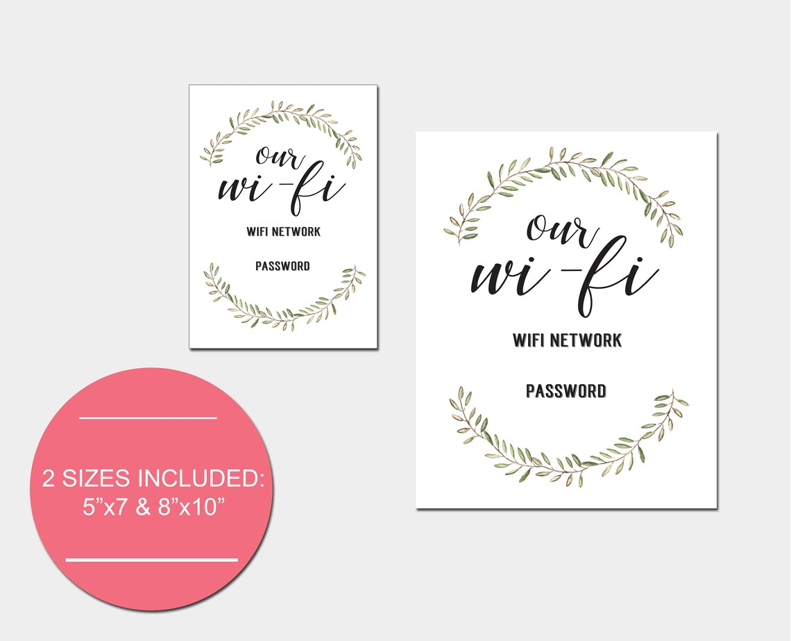 Printable Editable Wifi Password Instant Download - Etsy