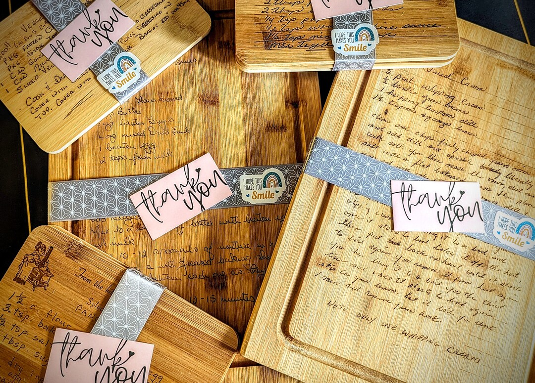 Handwritten Recipe Cutting Boards Three Sizes Family - Etsy