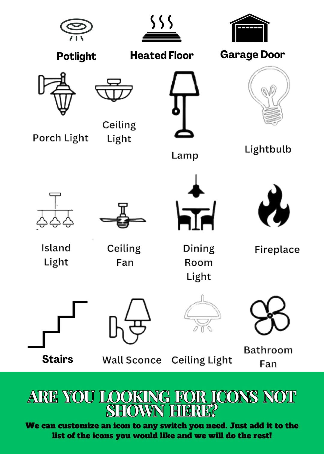 Light Switch Labels - Multi Switch Light Labels - Set of 10 - Etsy