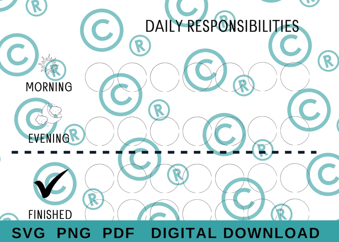 Kids Daily Responsibilities Chart, Printable Daily Tasks, Chore Chart ...