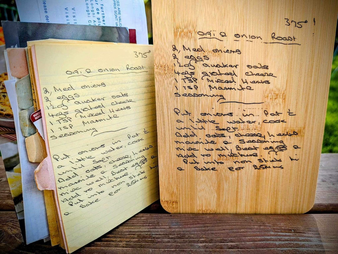 Handwritten Recipe Cutting Board, Custom Cutting Board, Laser Engraved ...