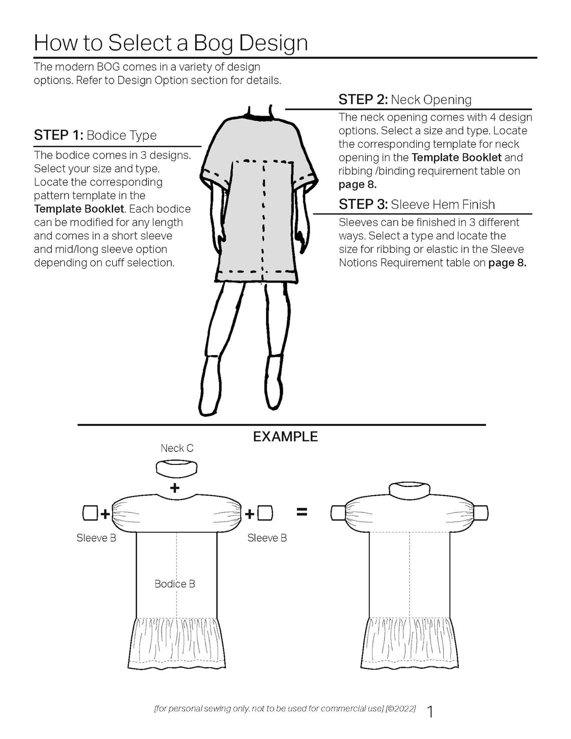 The Modern Bog Sewing Pattern zero and Minimal Waste Design - Etsy