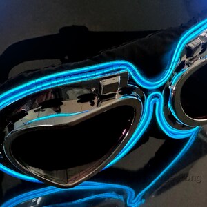 Light up Goggle - Blue Burn DJ Electro Man Lit up Goggle Dancer Rave ...