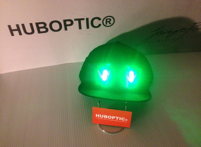Cyborg Light up Hat Cosplayer Cap Costume Sound Reactive HUBOPTIC® Gear ...