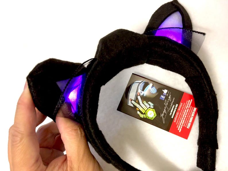 Cosplayer Kitty Cat Ears - Youtuber Neko Cat Rave Costume Light up Ears ...