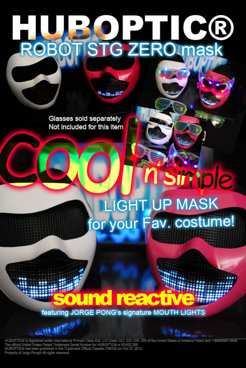 LED Robot Mask Rave Mask Light Up Mask STG0 Sound Reactive | Etsy