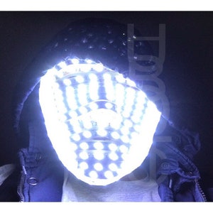 Illuminated Face Props LED Mask HUBOPTIC® DJ Mask Sound Reactive Light ...