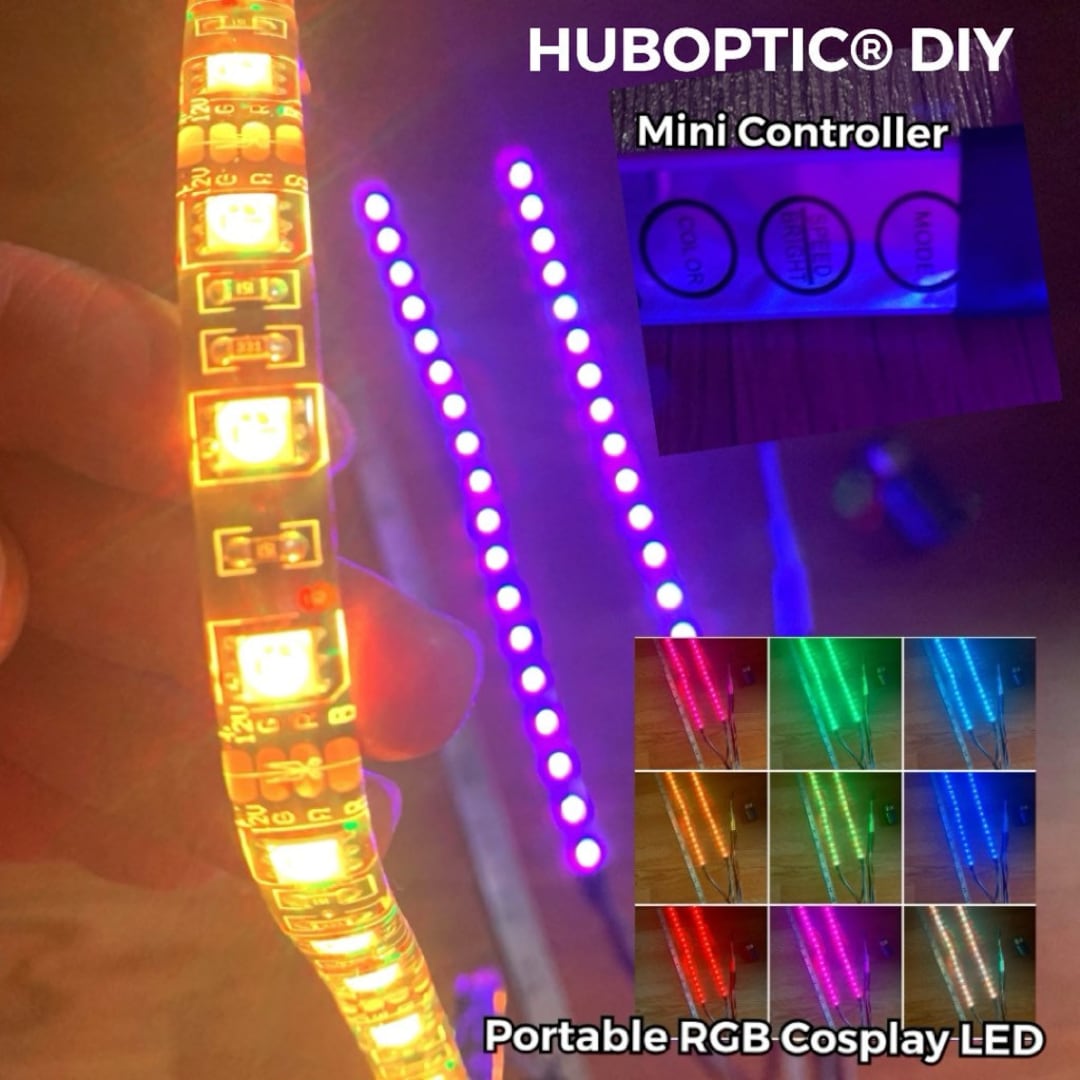 Cosplay LED Portable Strip 12" Multi-color Rgb Strip Costume Party DJ ...