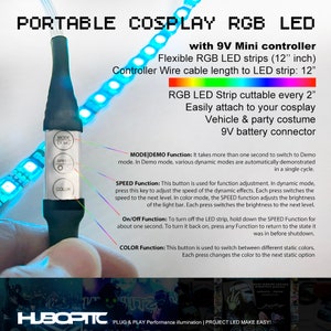 Cosplay Lights Multicolor RGB 12" Inch LED Strips Mini Controller ...