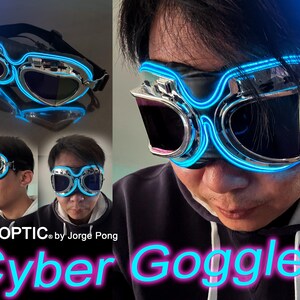 Light up Goggle - Blue Burn DJ Electro Man Lit up Goggle Dancer Rave ...