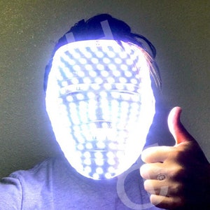Illuminated Face Props LED Mask HUBOPTIC® DJ Mask Sound Reactive Light ...