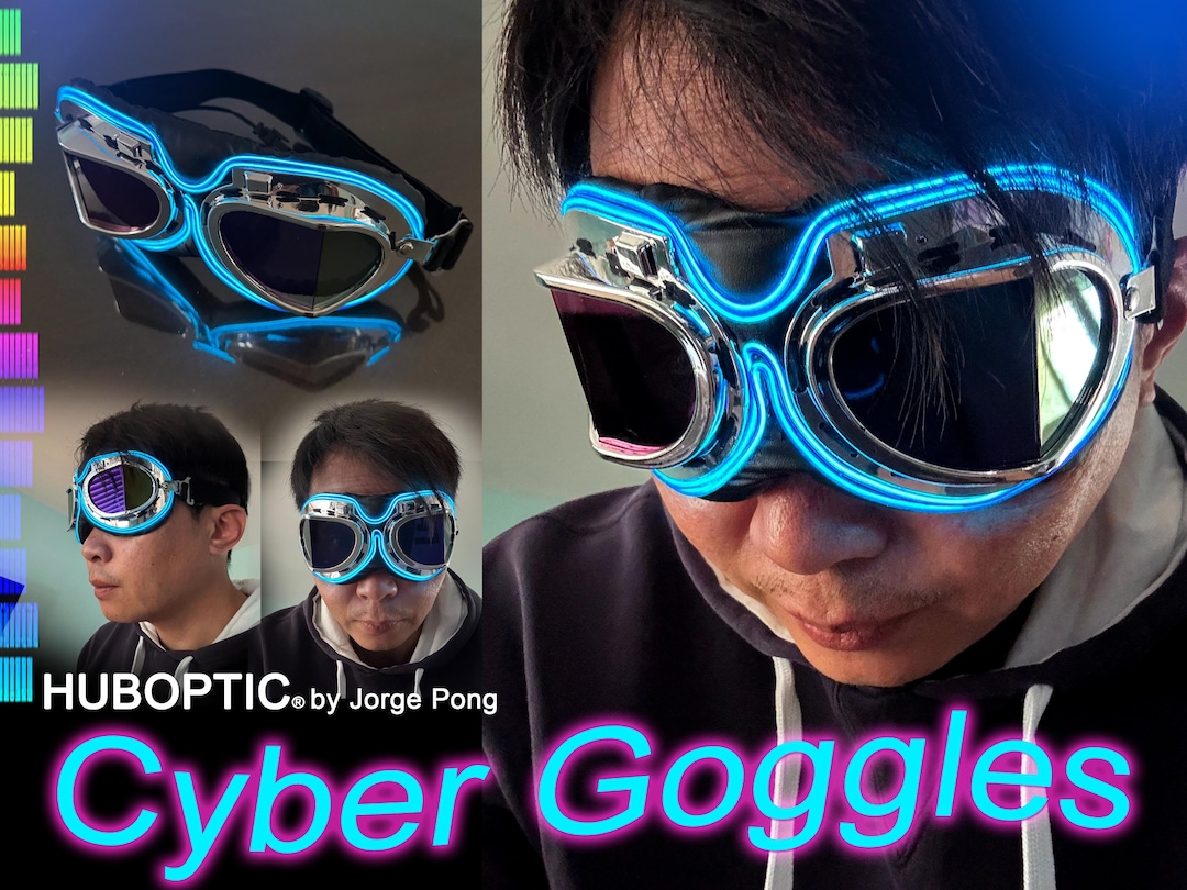 Cyber Goggles -light up Vintage Goggles DJ Electro Props Goggle Dancer ...