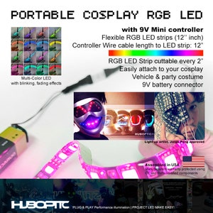 Cosplay Lights Multicolor RGB 12" Inch LED Strips Mini Controller ...