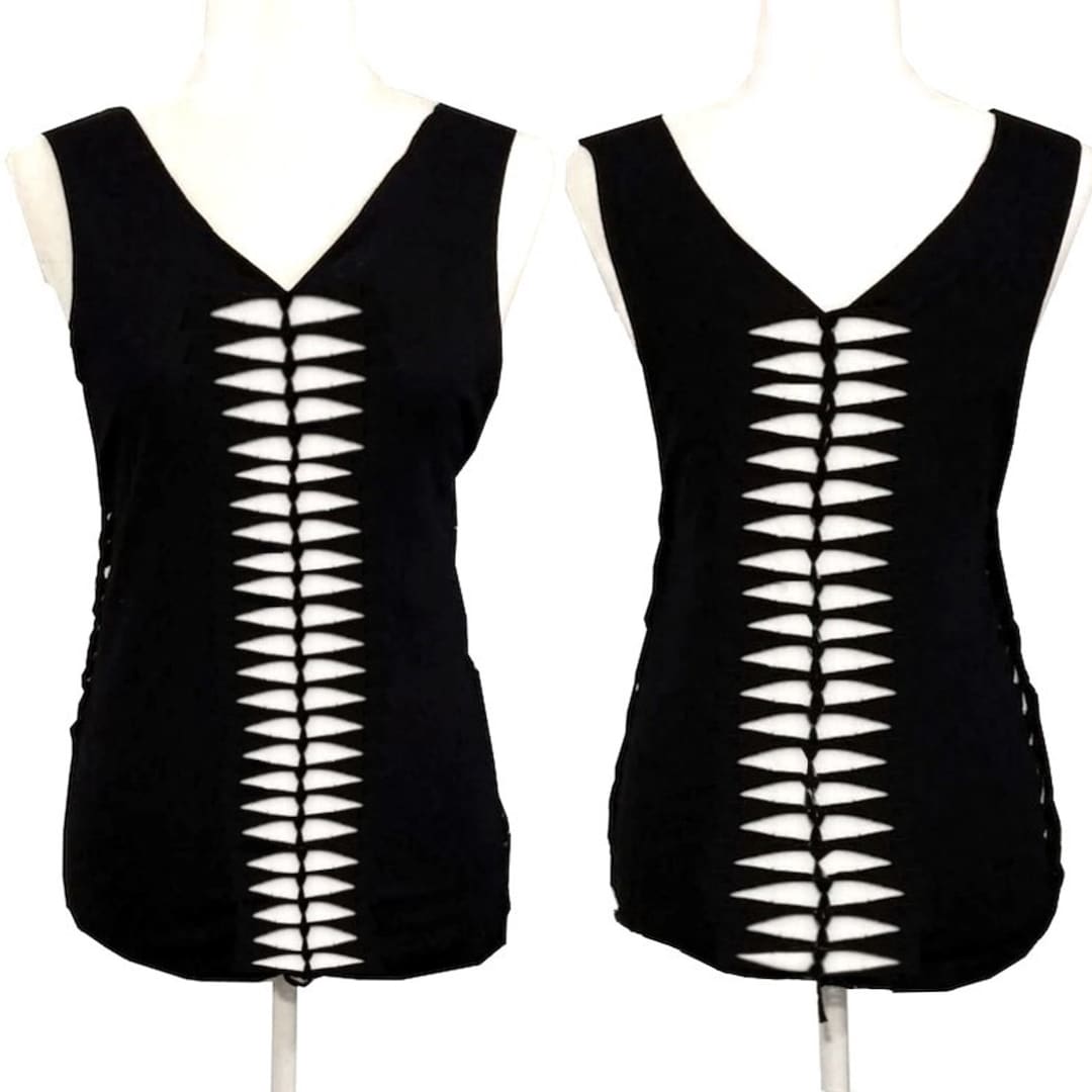 Unisex Men’s Woman’s Destroyed Sexy T Shirt / Slash Cut / Goth Top ...