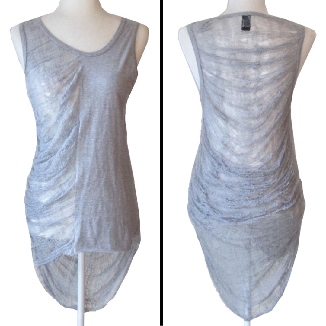 Hand Shredded Tank Top / Heather Gray Tank Top / Distressed Tank Top ...