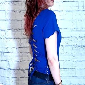 Shredded Tshirt ,cut, Slashed and Weaved Shirt by Rebeltude - Etsy