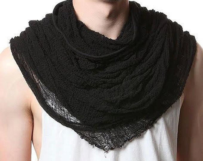 Distressed Oxblood Small Wrap, Lightweight Cotton Short Scarf, Post ...