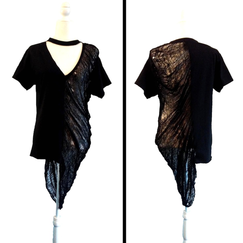 Distressed Ripped Tee Shirt - Etsy