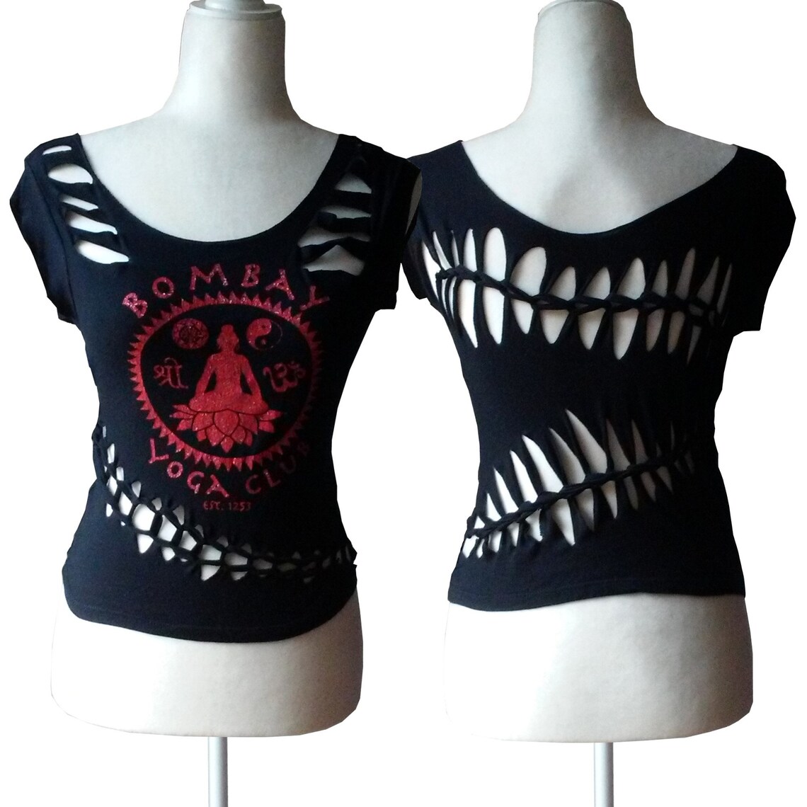 Yoga Slashed T Top/slit Weave Top / Meditation Shirt / Namaste - Etsy