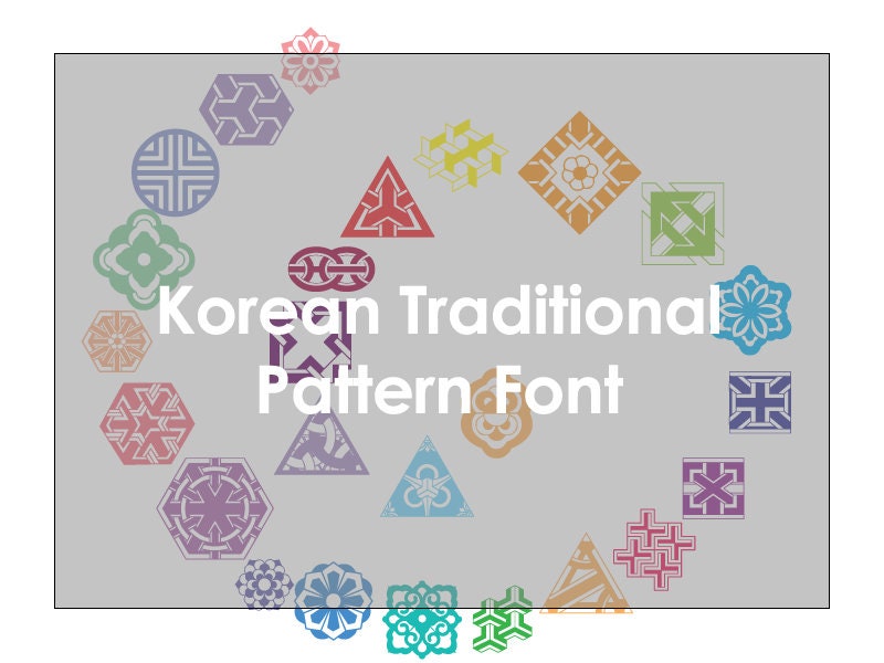 26 Different Korean Traditional Pattern Symbol Dingbat Font - Etsy