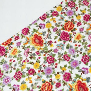 Korean Traditional Flower Printed Fabric Cloth for Hanbok Dress Cloth ...