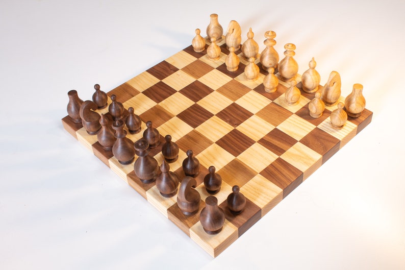 Lovenlight Original Design Chess Set With Board Handmade With - Etsy