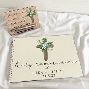 Holy Communion Guestbook Signing, Personalised Keepsake for First Holy ...