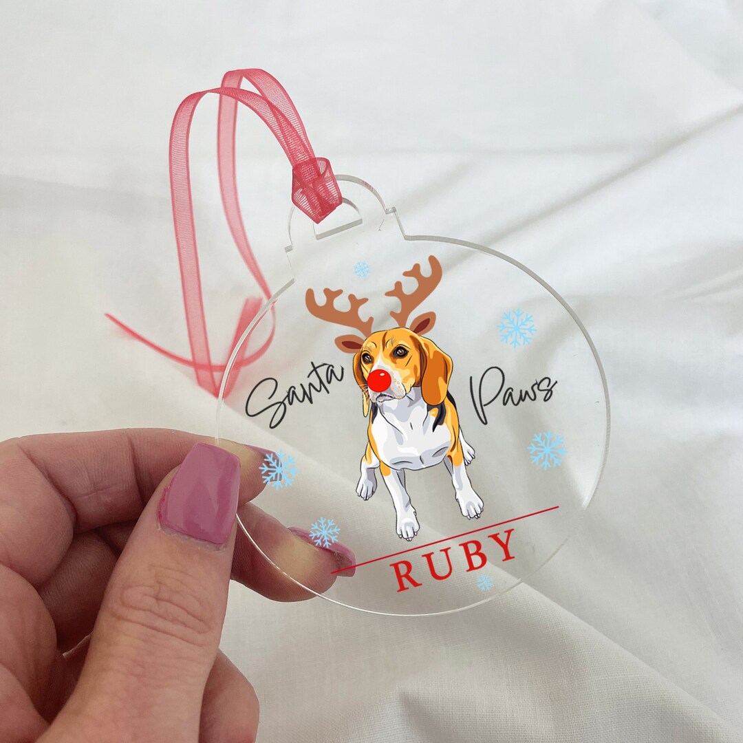 Beagle Christmas Bauble, Personalised Dog Bauble With Beagle Breed Dog ...