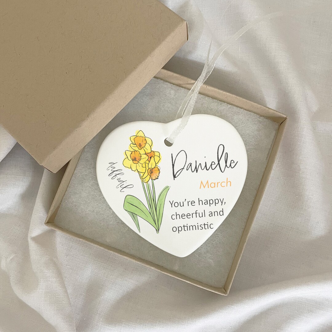 March Birthday Gifts, Personalised Birth Flower Plaque, March Birthdays ...