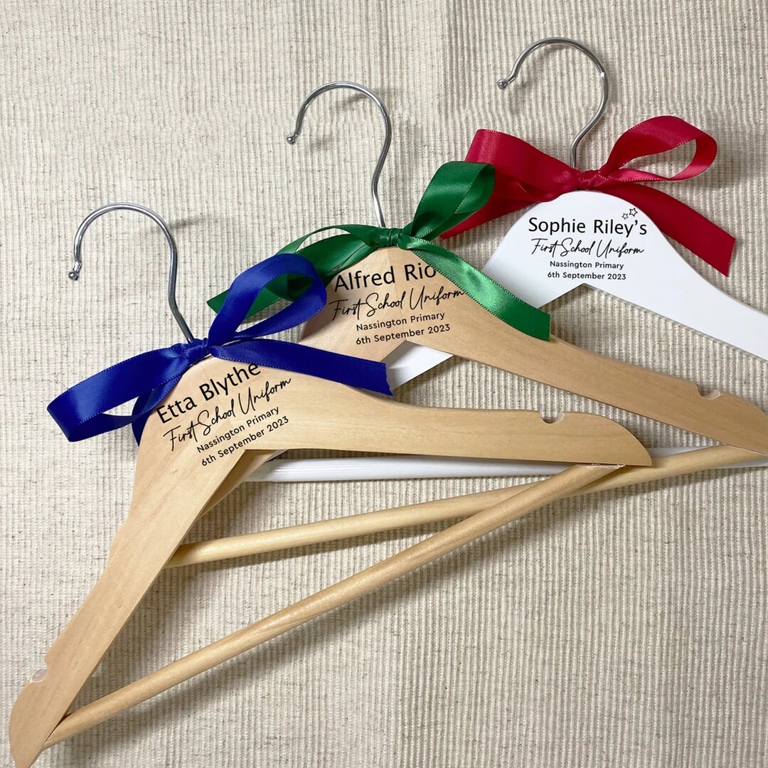 First School Uniform Hanger, Personalised Engraved Child's Hanger ...