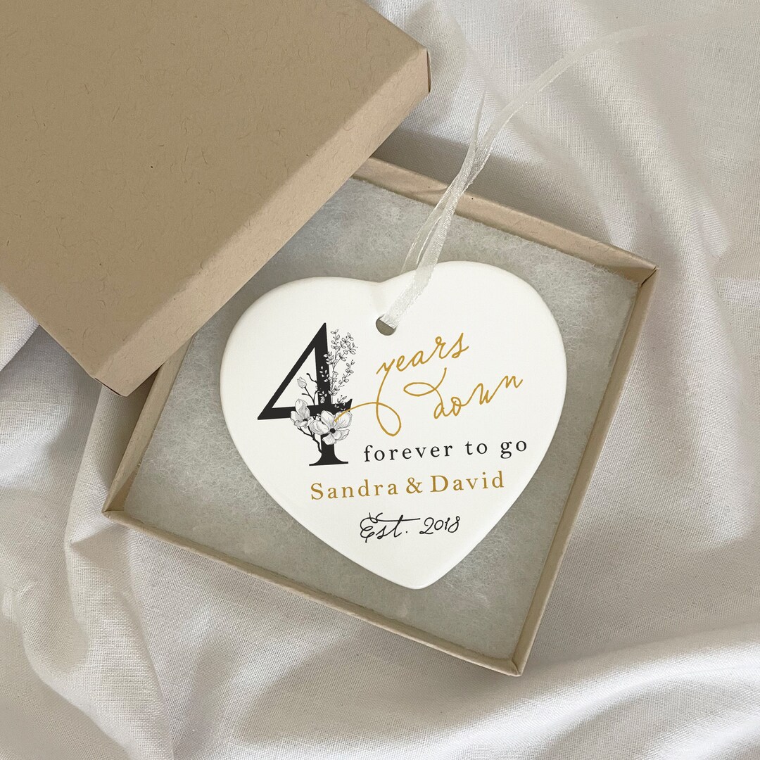 Personalised 4th Anniversary Hanging Plaque | 4 Years Down Printed ...