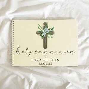 Holy Communion Guestbook Signing, Personalised Keepsake for First Holy ...