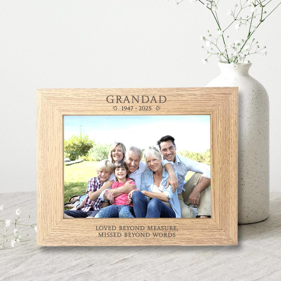 Grandad Memorial Photo Frame, Granddad Picture Gift, Heaven, Funeral in ...