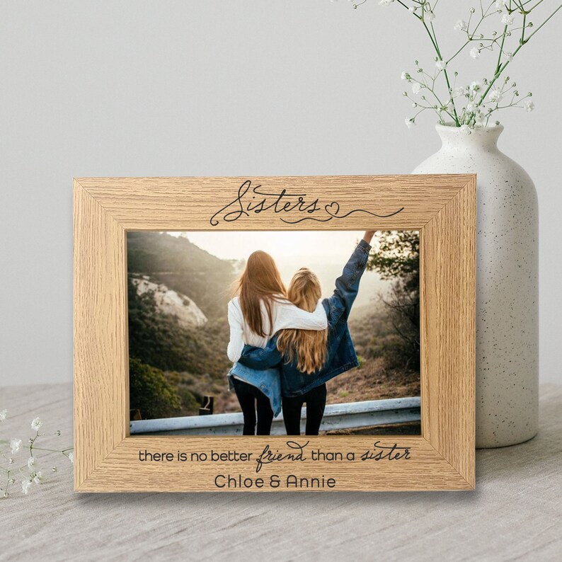 Sisters Photo Frame Personalised Gift for Big or Little Sister Engraved ...