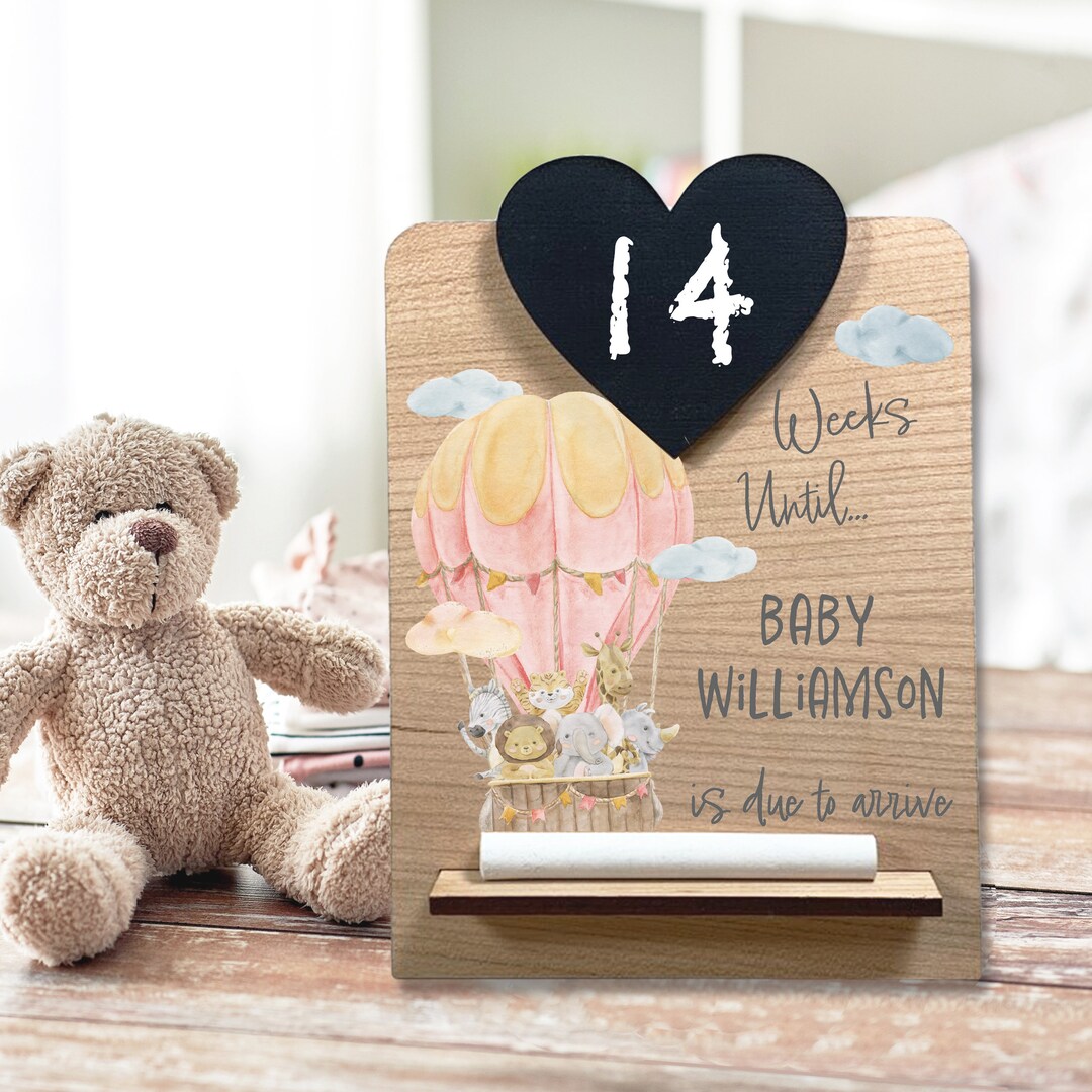 Countdown to Baby Birth, Baby Girl Pregnancy Countdown, Personalised ...