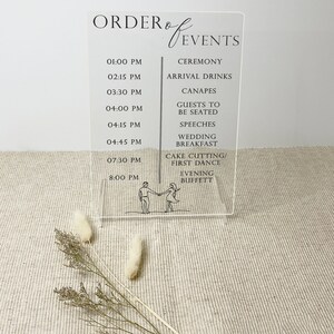 Order of Events Wedding Sign, Wedding Sign, Personalised Wedding Day ...