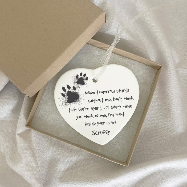 Pet Loss Memorial Plaque Bereavement Paw Print Keepsake to - Etsy