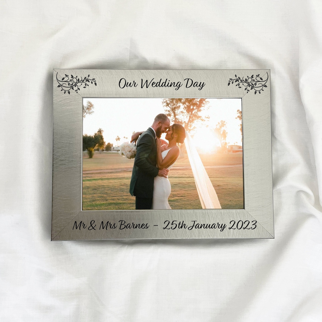 Wedding Photo Frame, Personalised Wedding Gift, 5x7 Picture Frame for ...