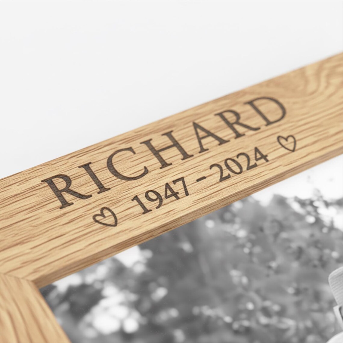 Custom Memorial Photo Frame, Engraved Wood Gift, Heaven, Funeral, in ...