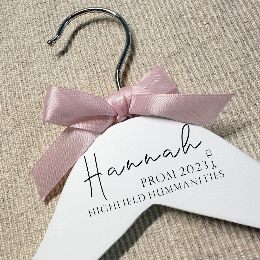 Engraved Hangers for Prom, Personalised Wooden Coat Hanger for Prom ...
