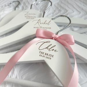 Engraved Hangers for Wedding, Personalised White Coat Hanger for Bride ...