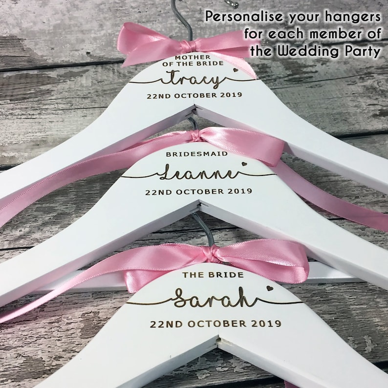 Engraved Hangers for Wedding Personalised Wooden Coat Hanger | Etsy