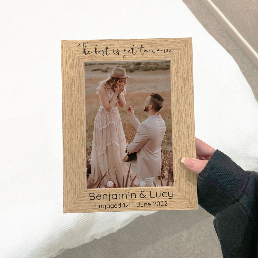 Engagement Photo Frame, Personalised Engagement Picture Frame, 5x7 ...