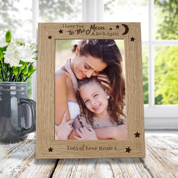 Personalised Wooden Photo 5x7 Frame Custom Engraved I Love | Etsy