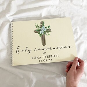 Holy Communion Guestbook Signing, Personalised Keepsake for First Holy ...